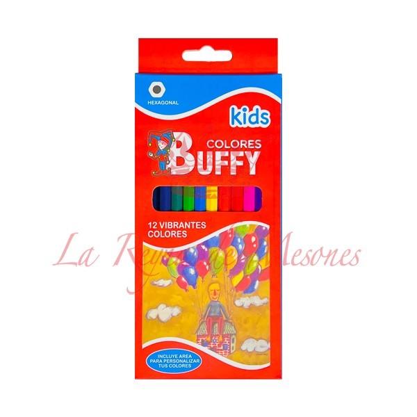 Colores Buffy kids hexagonal con 12 piezas BF888-12